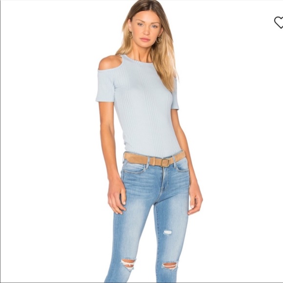 Frame Denim | Tops | Frame Denim Cold Shoulder Ribbed Top | Poshmark